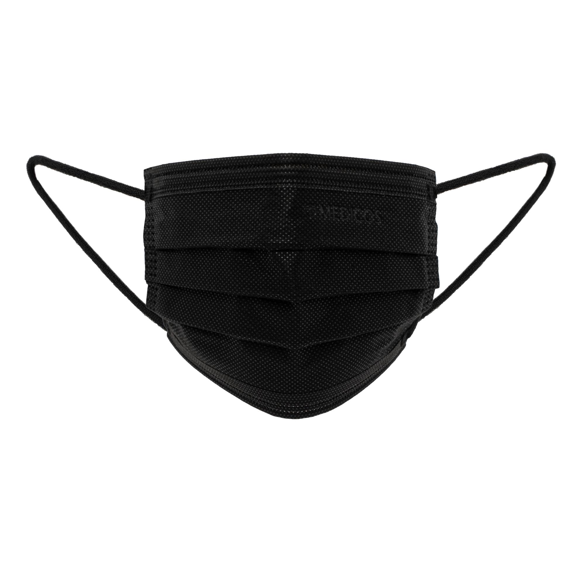 MEDICOS Slim Fit 165 HydroCharge 4 ply Surgical Face Mask(Onyx Black ...